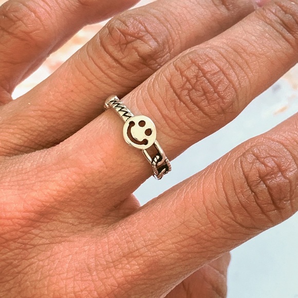 Jewelry | 925 Smiley Face Silver Band | Poshmark